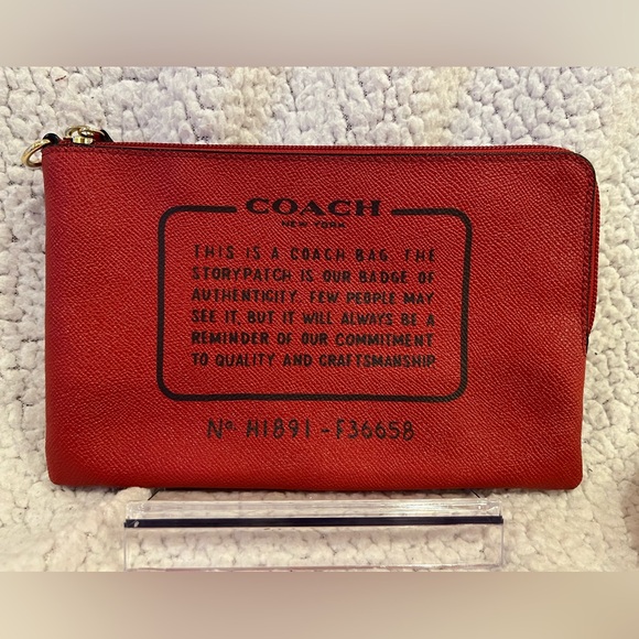 Coach | Bags | Coach Red Coated Canvas Storypatch Pouch | Poshmark